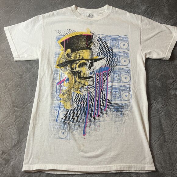 M&M'S | Shirts | Y2k Skull Top Hat Graphic T Shirt Mens Medium White ...